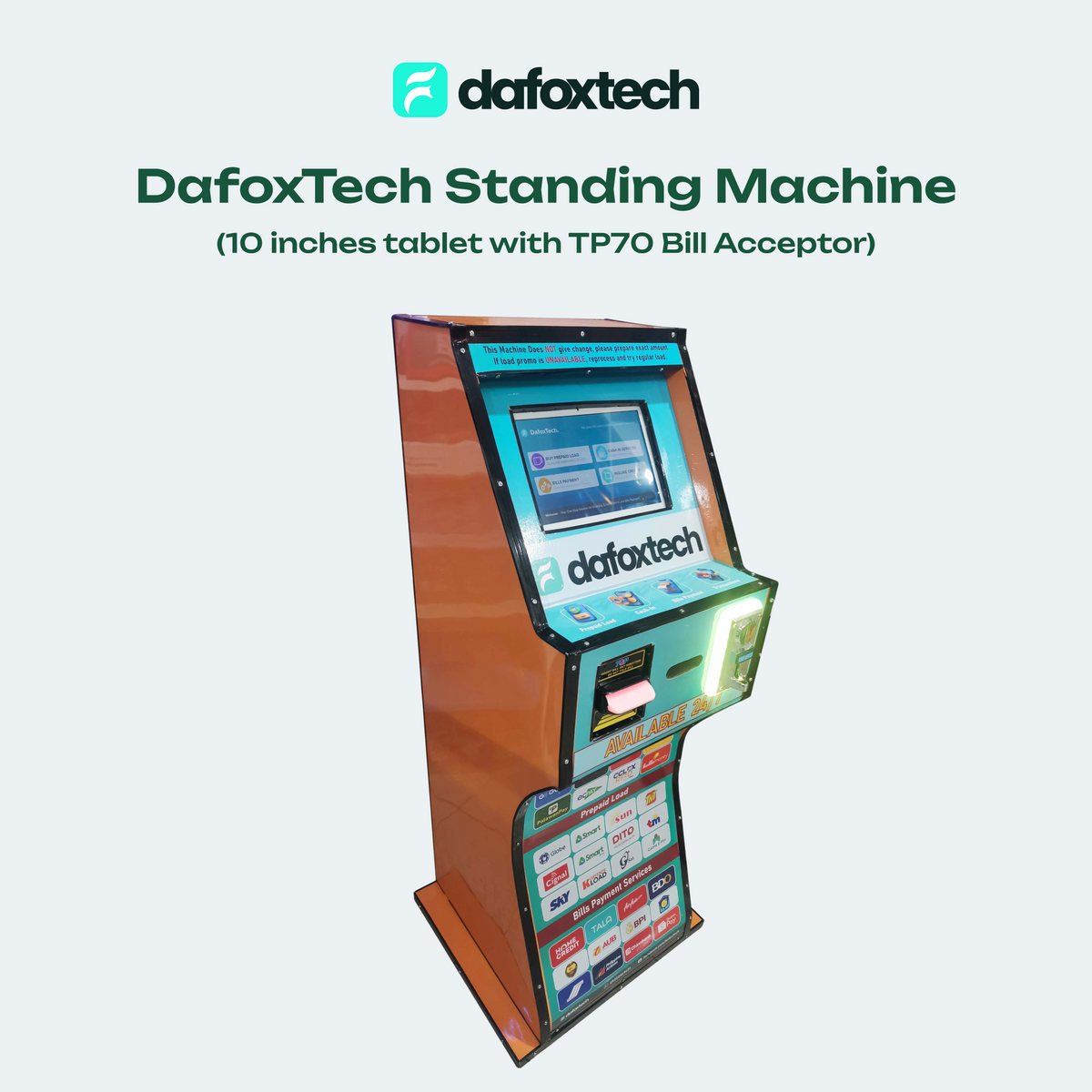 DafoxTech Kiosk w/ TP70 Bill Acceptor - Wood Body (Standee Version) – AdoPisoft Electronics Store