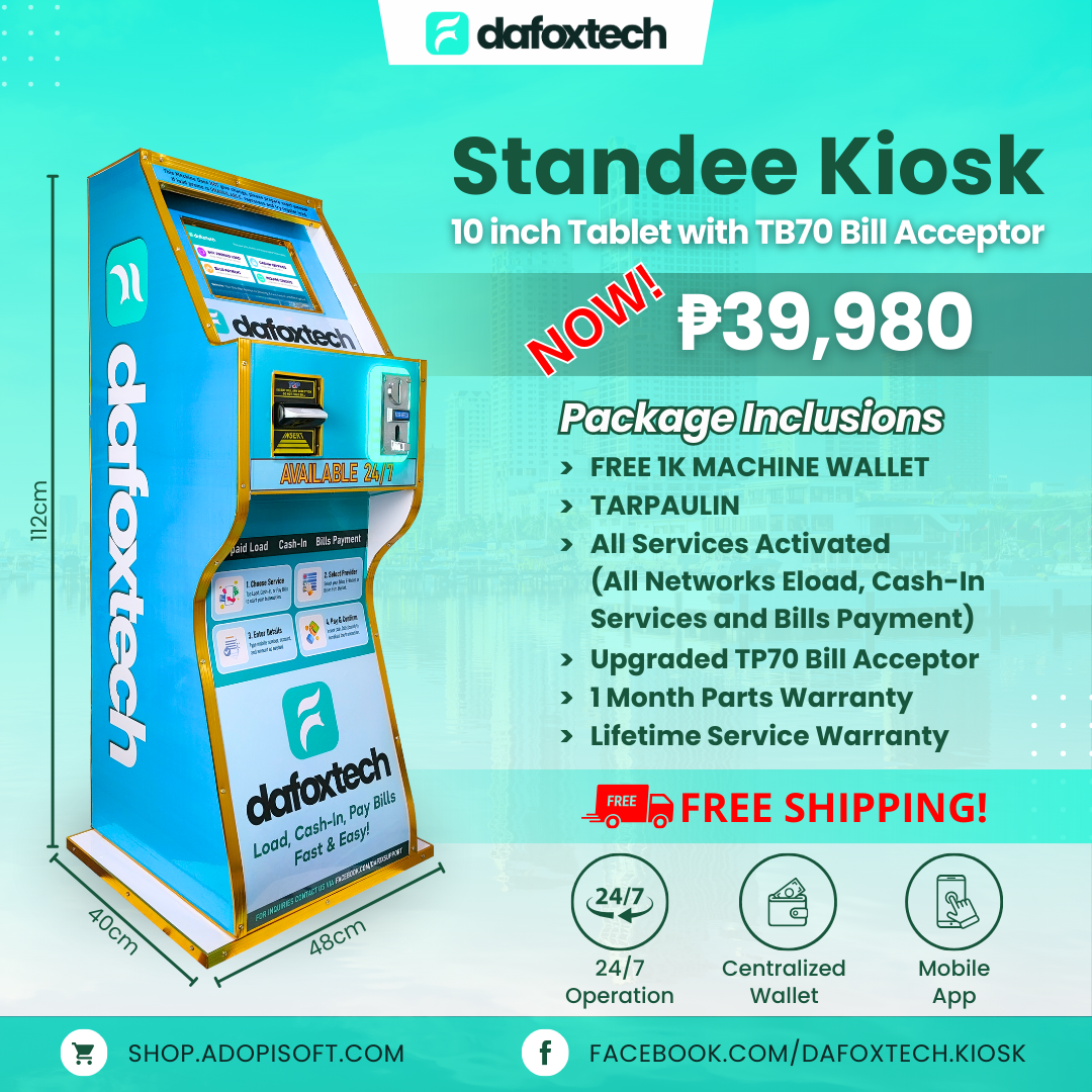 DafoxTech Kiosk w/ TP70 Bill Acceptor - Wood Body (Standee Version ...