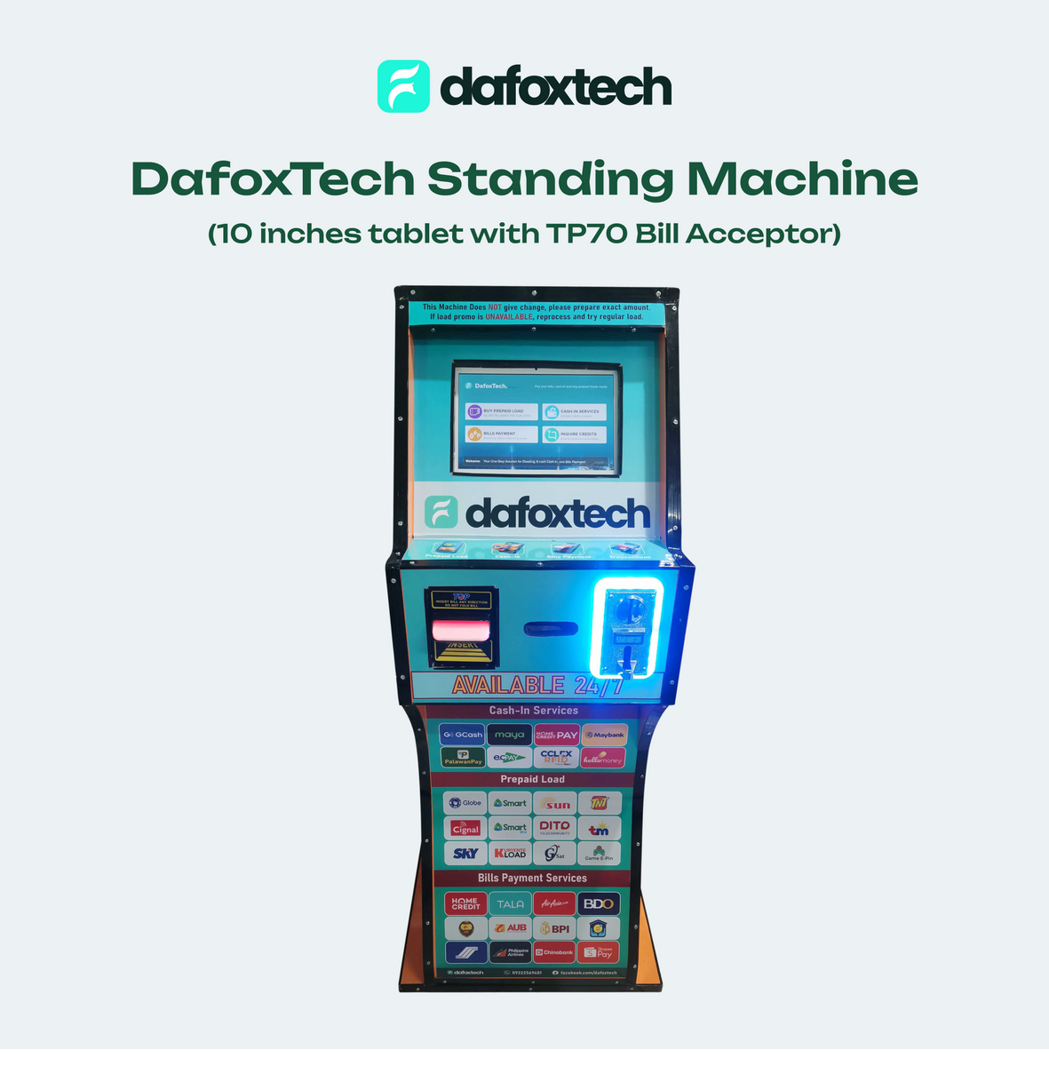 DafoxTech Kiosk w/ TP70 Bill Acceptor - Wood Body (Standee Version ...